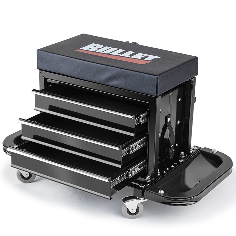 Buy BULLET Pro Rolling Tool Box Stool Mechanic Creeper Toolbox Seat ...