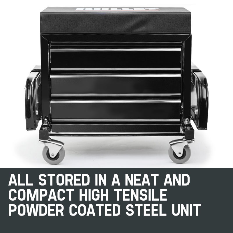 Buy BULLET Pro Rolling Tool Box Stool Mechanic Creeper Toolbox Seat ...