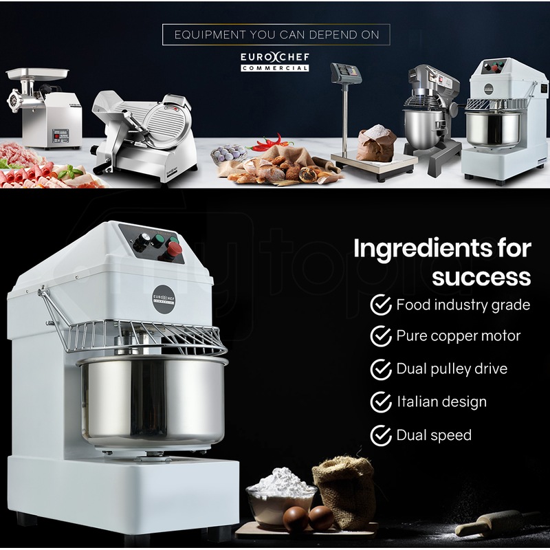 Buy EUROCHEF 30L Spiral Dough Mixer Commercial Machine Bakery Kneader Litre Small - MyDeal