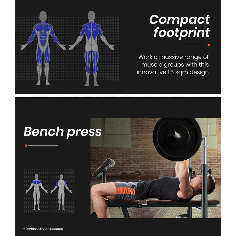 Buy PROFLEX Adjustable Incline Weight Bench for Home Gym Fitness ...