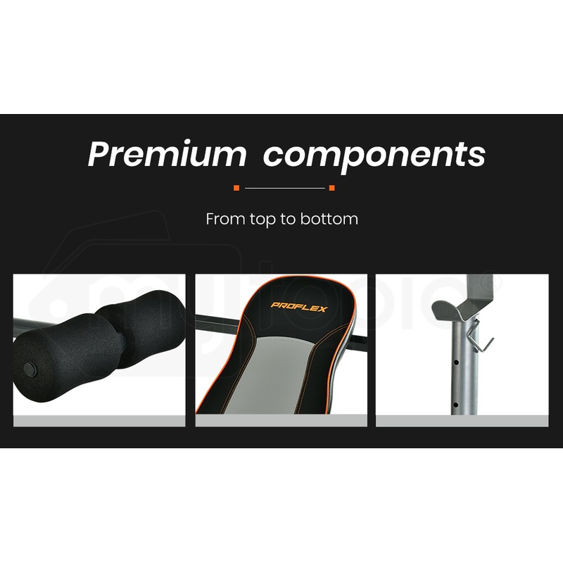 PROFLEX Weight Bench Workout Gym Press Adjustable Home Lifting Fitness ...