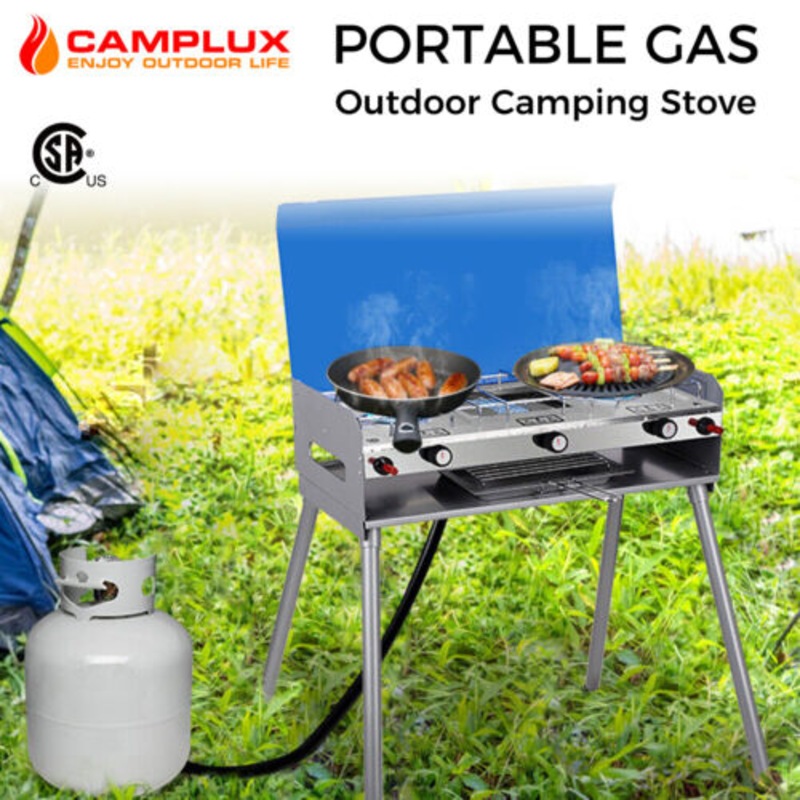 Buy Camplux Portable Camping Stove with 3 Burners, Outdoor Gas Stove ...