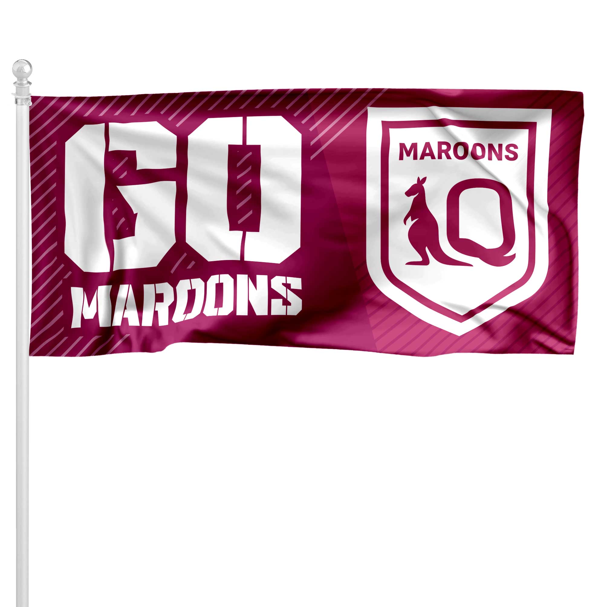Buy 2025 State of Origin QLD Queensland GO Maroons Pole Flag LARGE 1800 ...
