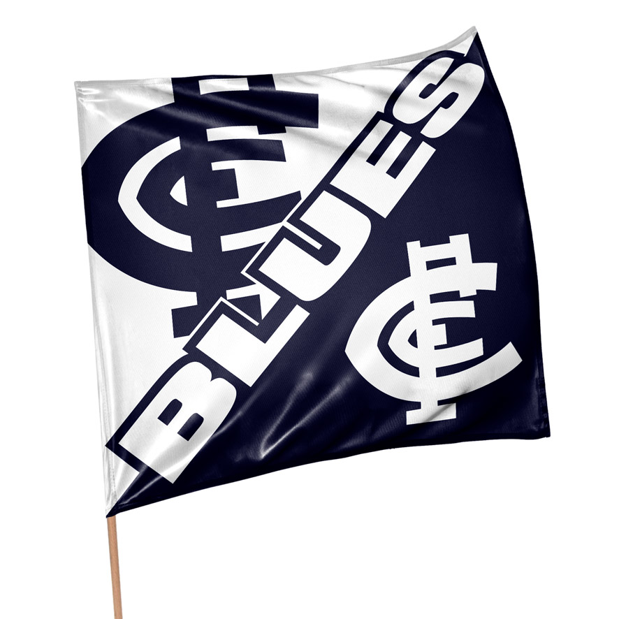 Buy Carlton Blues AFL Square Supporter Flag Banner with Pole - MyDeal ...