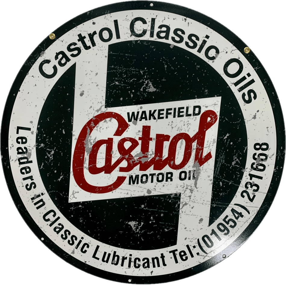 Buy Castrol Classic Motor Oil Metal Bar Sign Round Single Sided 560mm ...