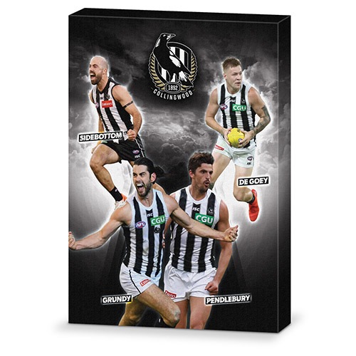 Buy Collingwood Magpies AFL 4 Player Design Wall Canvas Sign - MyDeal ...