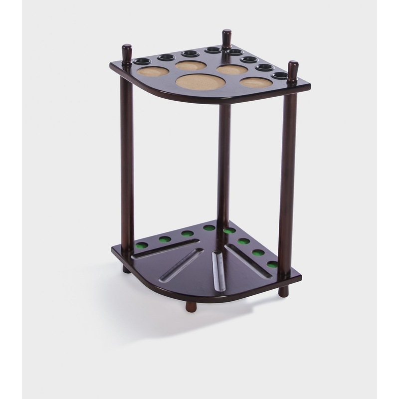 Buy Dark Walnut Corner Pool Snooker Billiard Cue Stand Rack Holds 8 ...