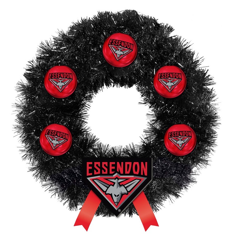 Buy Essendon Bombers AFL Christmas Wreath Door Ornament - MyDeal