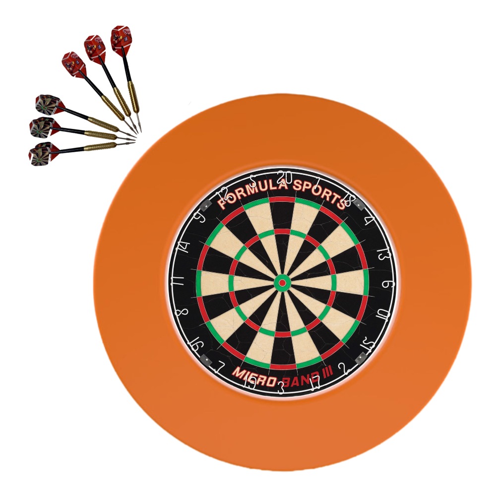 Buy Formula Micro Band 3 Dart Board + Winmau Plain Orange Surround ...