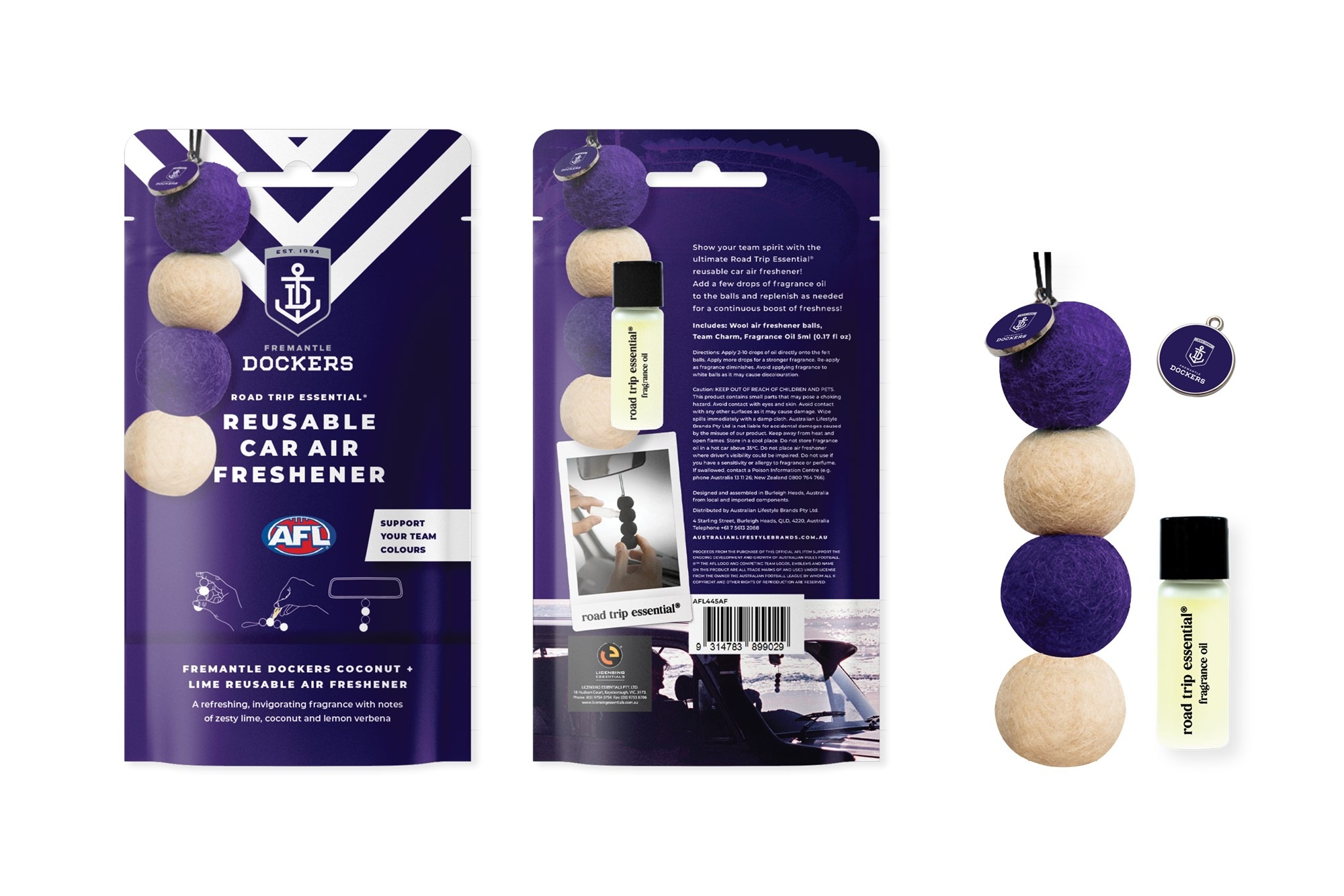 Buy Fremantle Dockers Freo AFL Aussie Rules Reusable Car Air Fresher ...