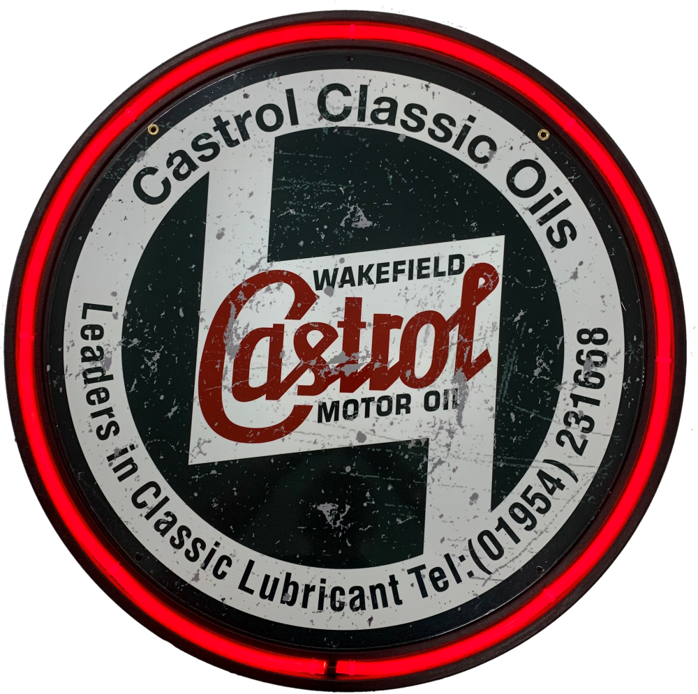 Buy LARGE Castrol Motor Oil Classic Oils Garage Auto RED Neon Wall ...