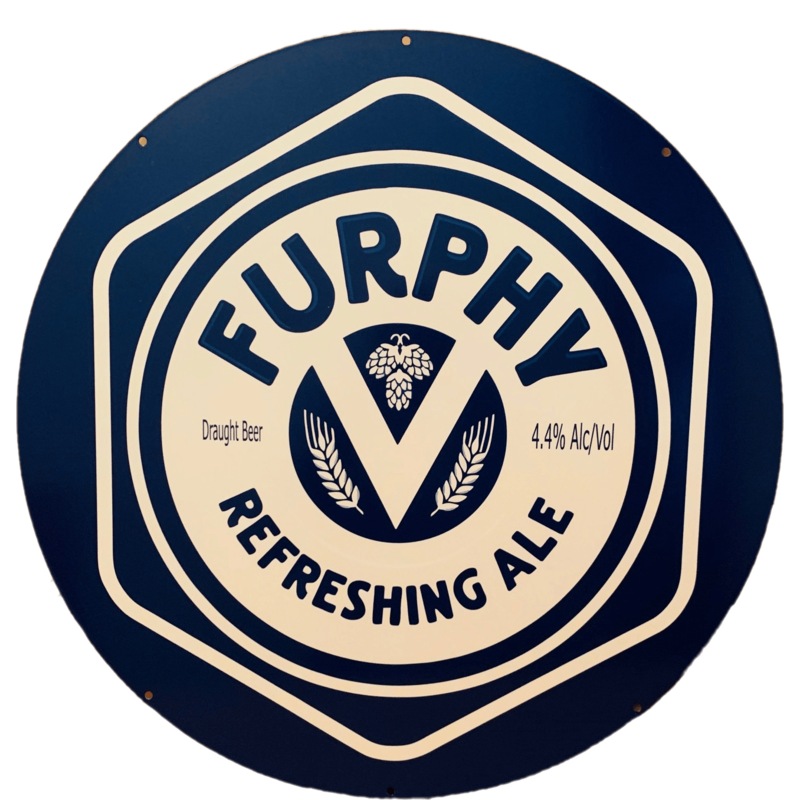 Buy LARGE Furphy Ale Beer Metal Bar Sign Round Single Sided 560mm - MyDeal