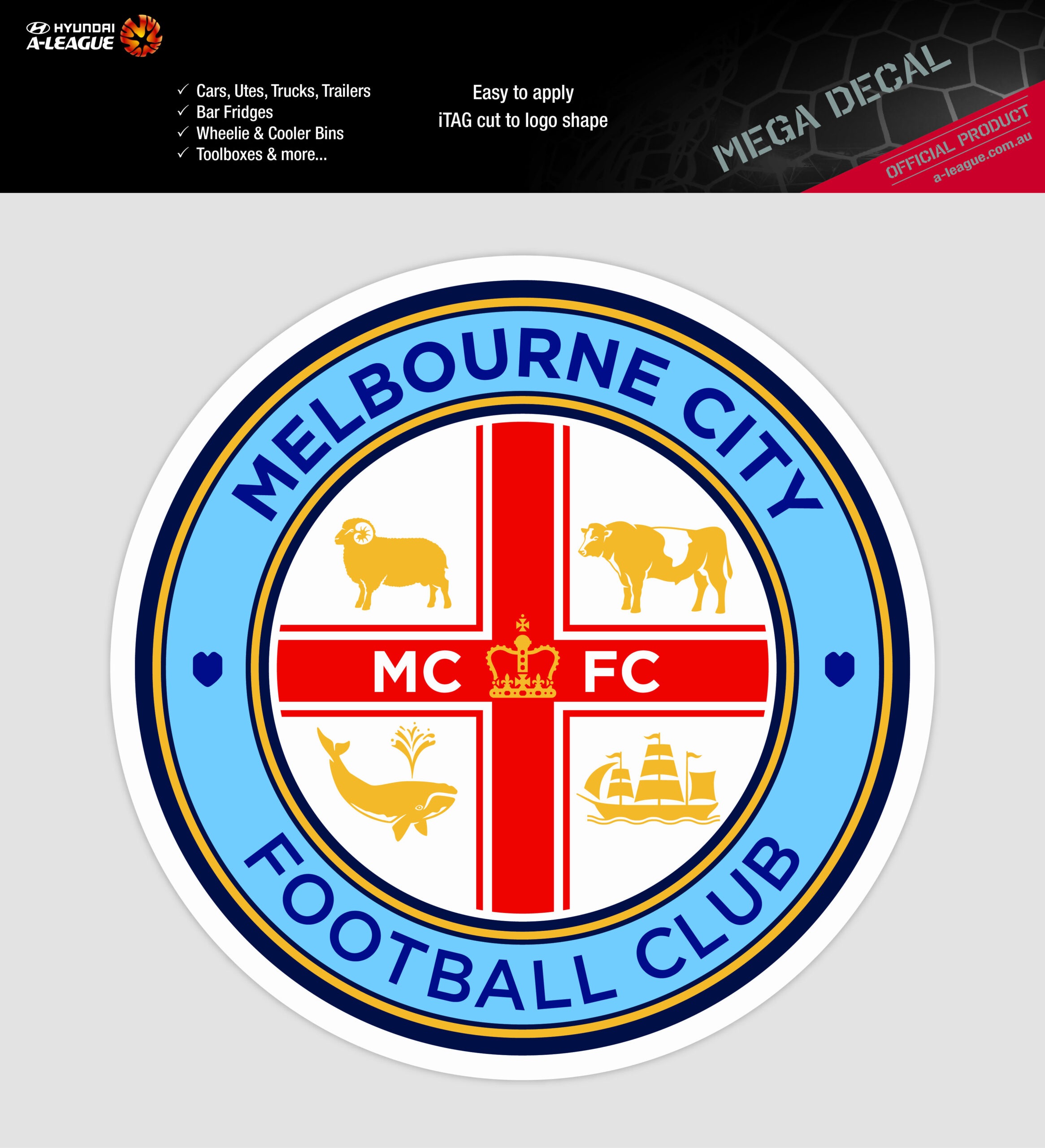 Buy Melbourne City A-League 4WD Car Bike Mega Decal Sticker - MyDeal ...