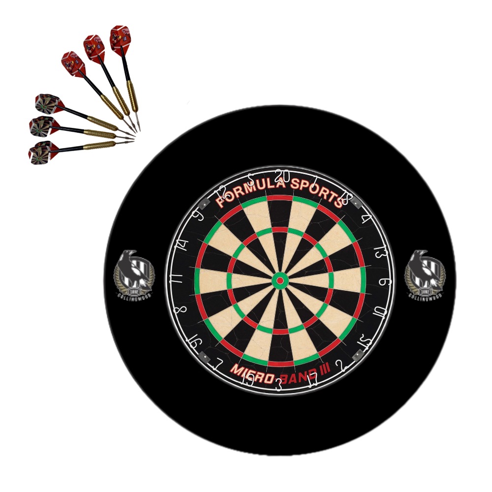 Buy Micro Band 3 Dartboard + Collingwood Magpies AFL Surround + Darts ...