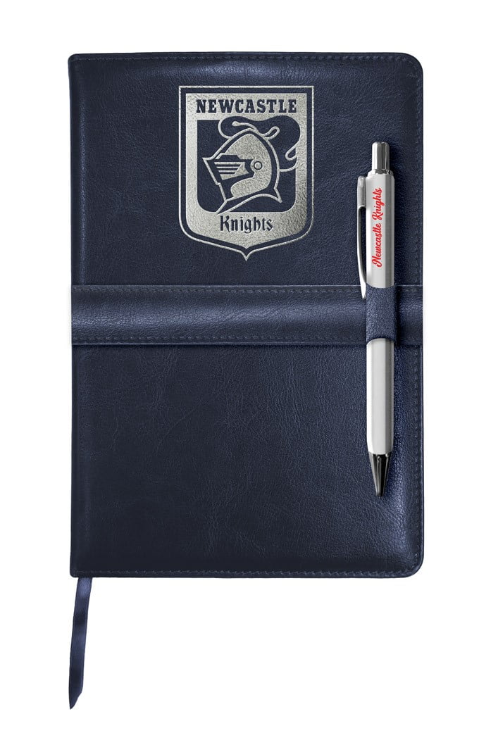 Buy Newcastle Knights NRL Heritage Logo Notebook with Pen Strap Gift ...