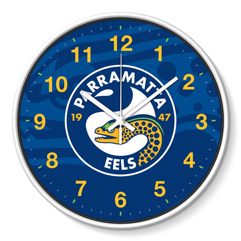 Buy Parramatta Eels NRL 30cm Team Logo Wall Clock - MyDeal