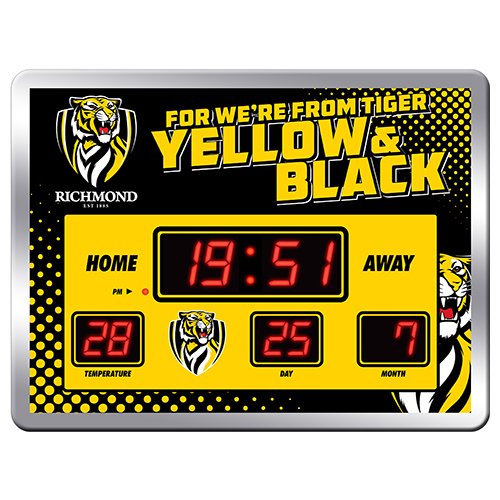 Buy Richmond Tigers AFL Aussie Rules SCOREBOARD LED Clock - MyDeal ...