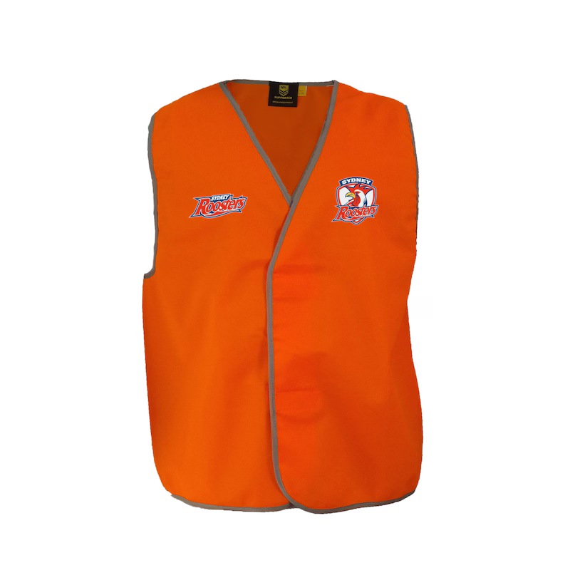 Buy Sydney Roosters NRL Hi Viz Work Vest Orange - MyDeal