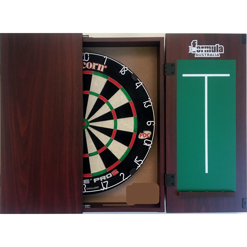 Buy Unicorn Eclipse Pro 2 Dart Board & FORMULA Mahogany Dart Cabinet + 6 x Darts - MyDeal