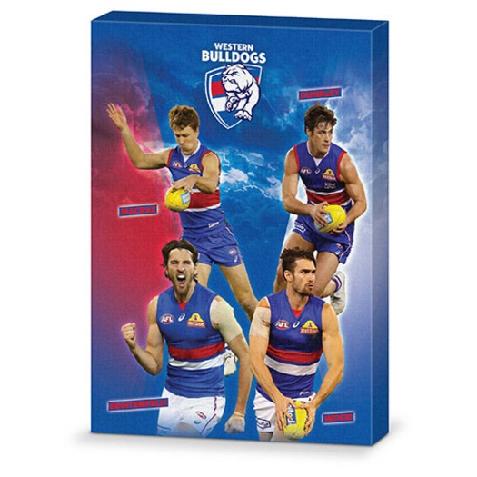 Buy Western Bulldogs AFL 4 Player Design Wall Canvas Sign - MyDeal ...
