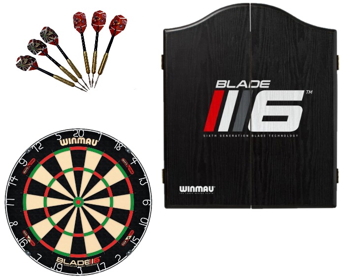 Buy Winmau Blade 6 DUAL CORE Dart Board + Winmau Blade 6 Cabinet ...