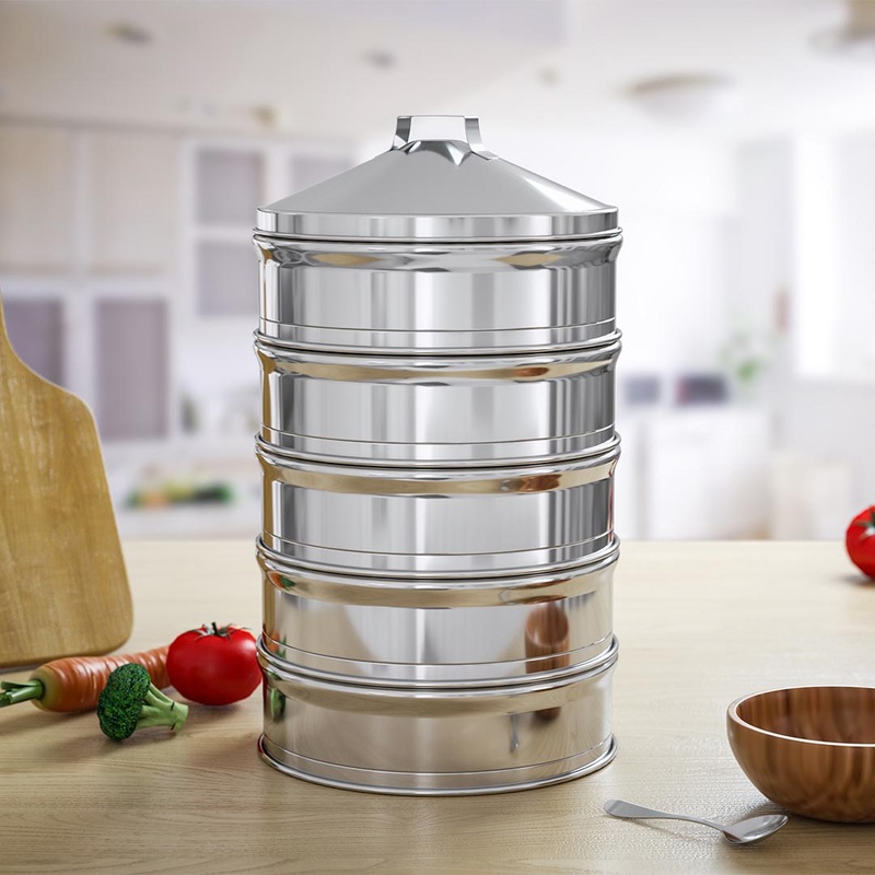Buy SOGA 5 Tier Stainless Steel Steamers With Lid Work inside of Basket ...