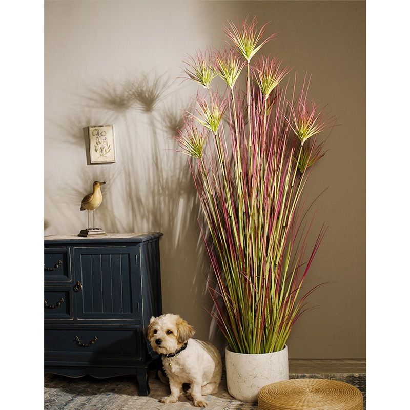 Buy SOGA 120cm Purple-Red Artificial Indoor Potted Papyrus Plant Tree ...