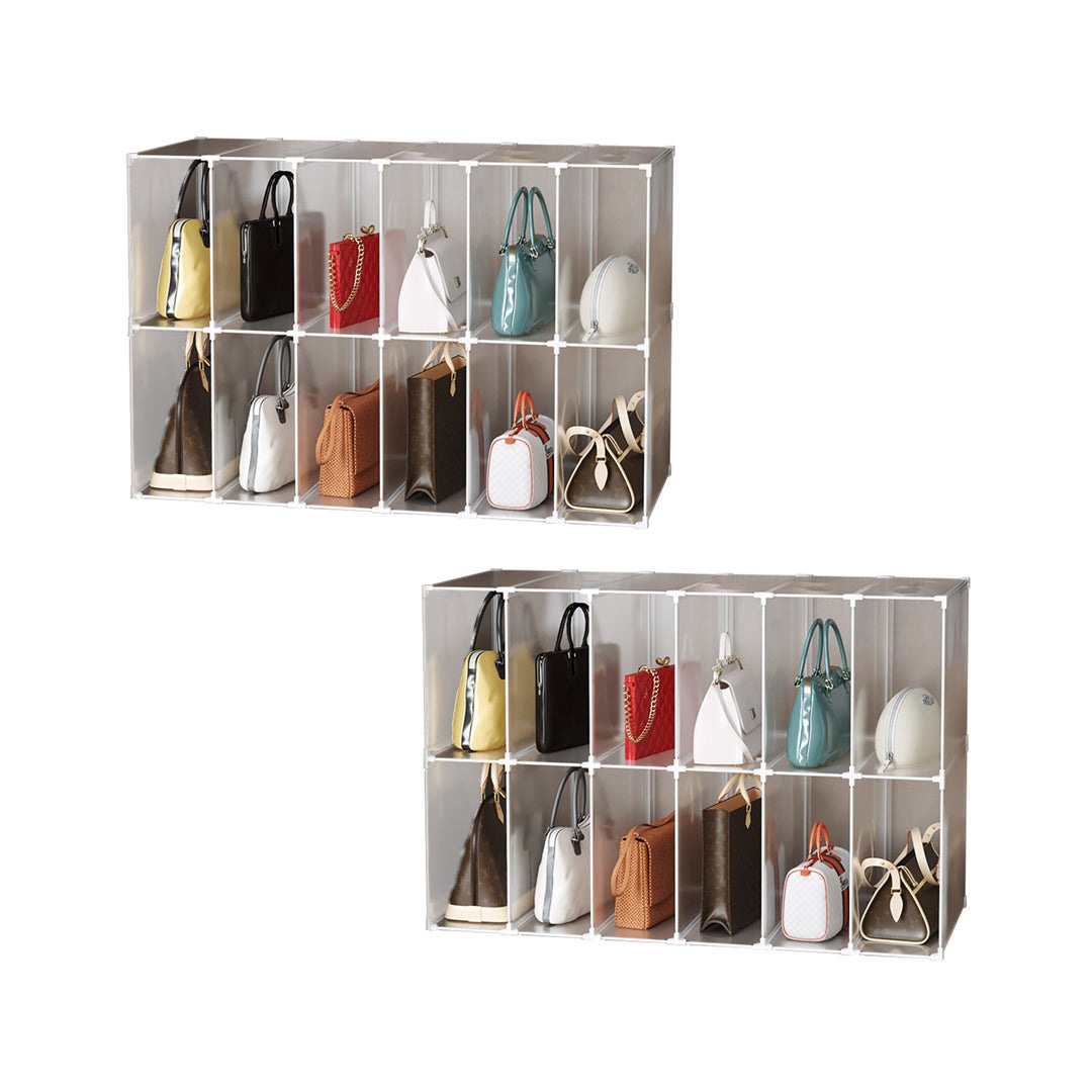 Buy SOGA 2X 12-Cube Portable Bag Box Foldable Cubby DIY Organiser Tote ...