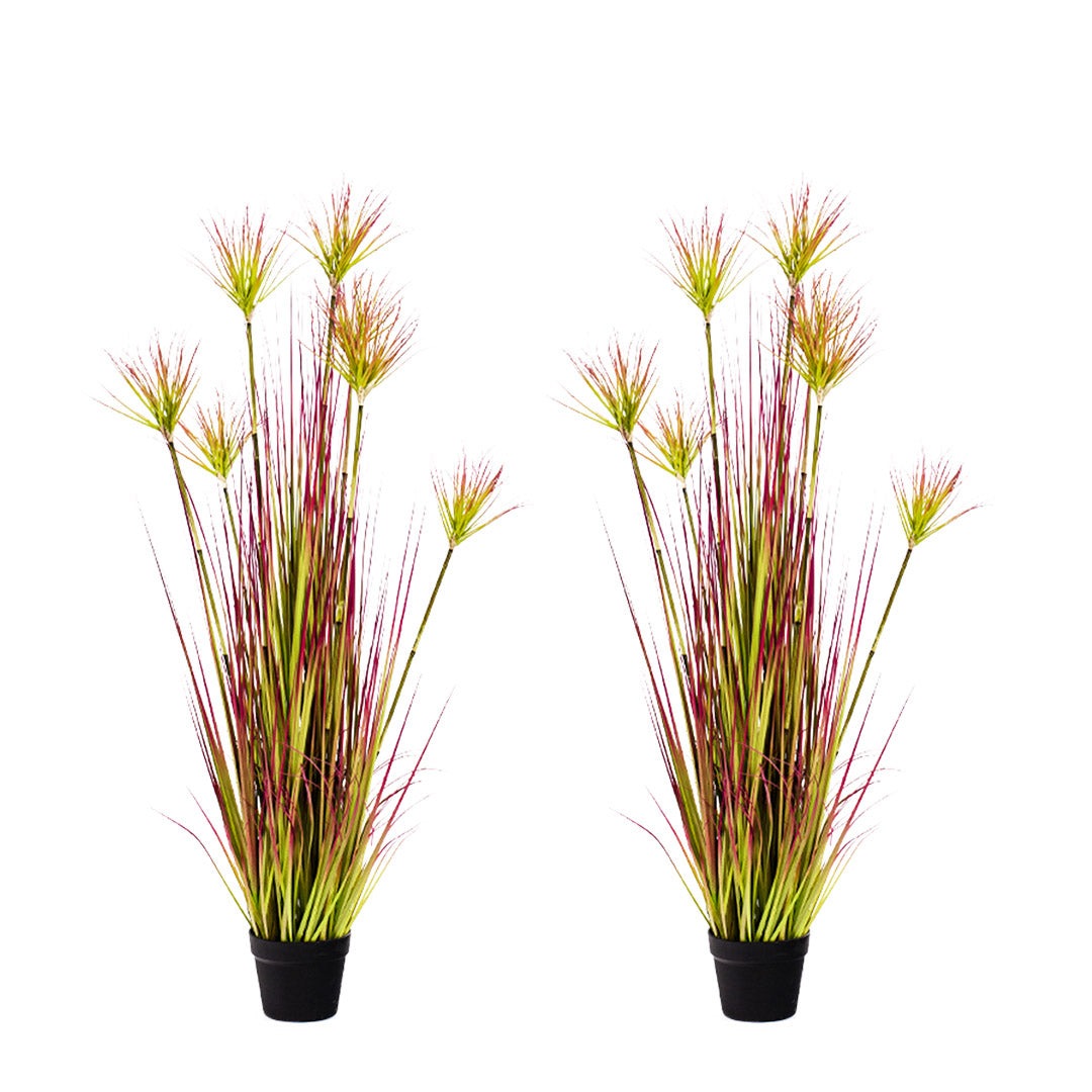 Buy SOGA 2X 120cm Purple-Red Artificial Indoor Potted Papyrus Plant ...