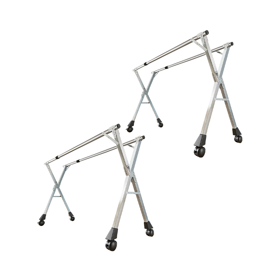 Buy SOGA 2X 2.4m Portable Standing Clothes Drying Rack Foldable Space ...