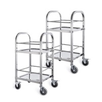 Buy SOGA 3 Tier Food Trolley Food Waste Cart With Two Bins Storage ...