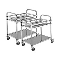 Buy SOGA 2X 3 Tier Covered Food Trolley Food Waste Cart Storage ...