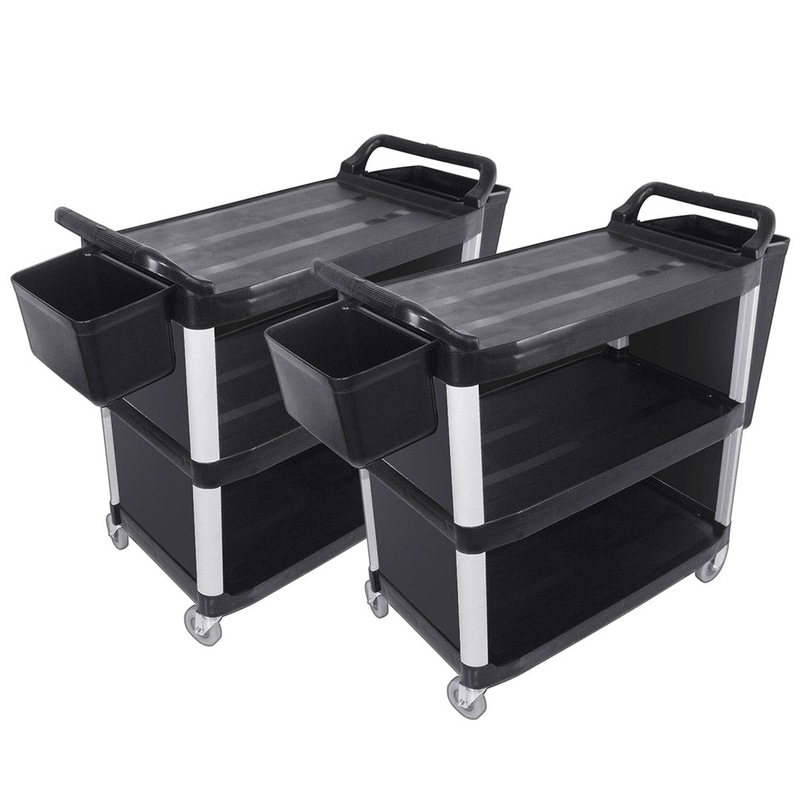Buy SOGA 2X 3 Tier Covered Food Trolley Food Waste Cart Storage ...