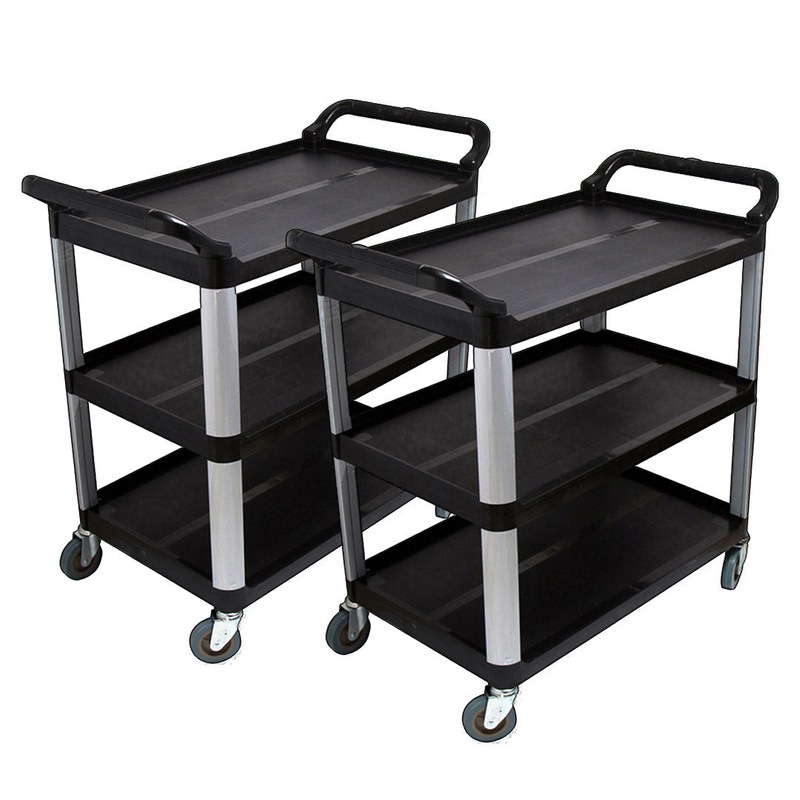 Buy SOGA 2x 3 Tier Food Trolley Food Waste Cart Food Utility Mechanic ...