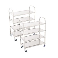 Buy SOGA 2X 3 Tier Covered Food Trolley Food Waste Cart Storage ...
