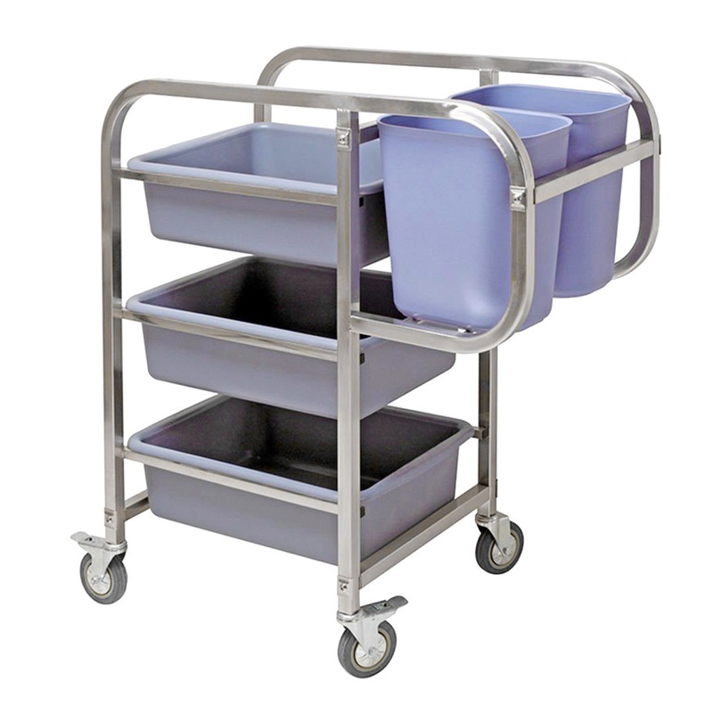 Buy SOGA 3 Tier Food Trolley Food Waste Cart Five Buckets Kitchen Food ...