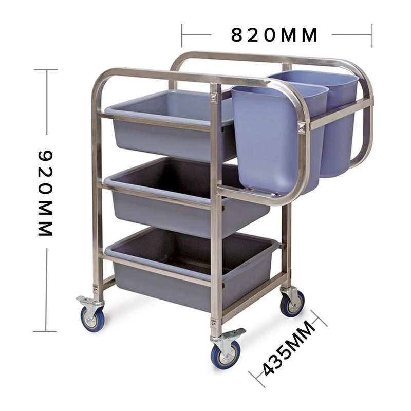 Buy SOGA 3 Tier Food Trolley Food Waste Cart Five Buckets Kitchen Food ...