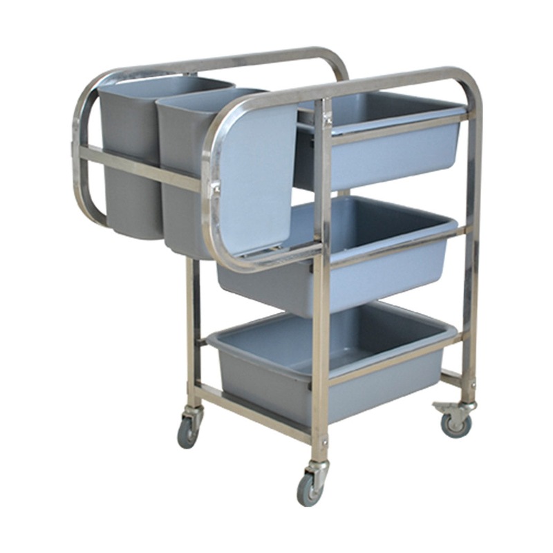 Buy SOGA 3 Tier Food Trolley Food Waste Cart Five Buckets Kitchen Food ...
