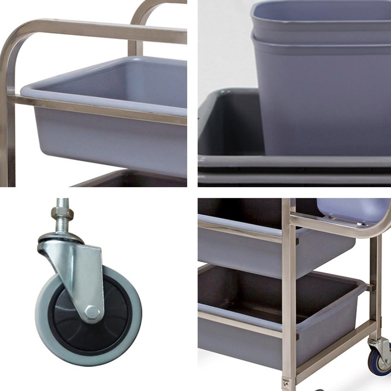 Buy SOGA 3 Tier Food Trolley Food Waste Cart Five Buckets Kitchen Food ...