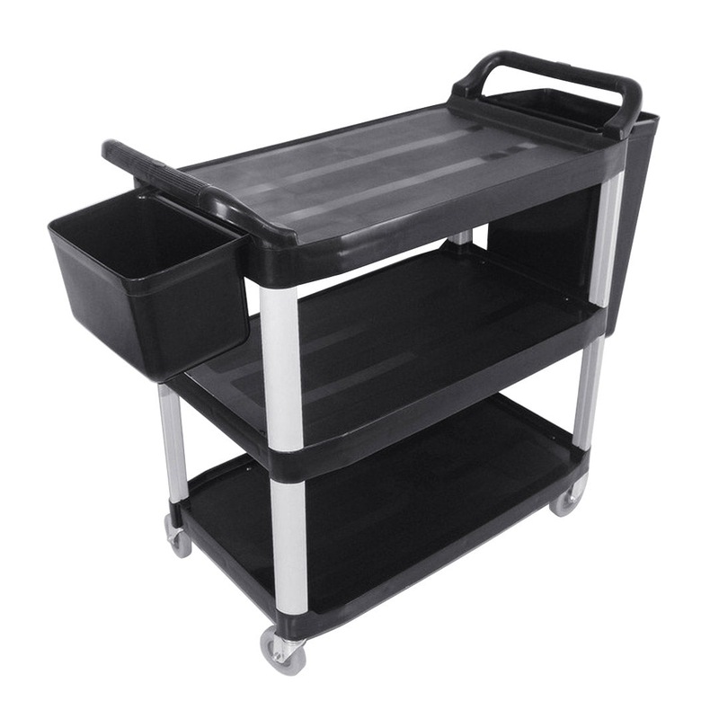 Buy SOGA 3 Tier Food Trolley Food Waste Cart With Two Bins Storage ...