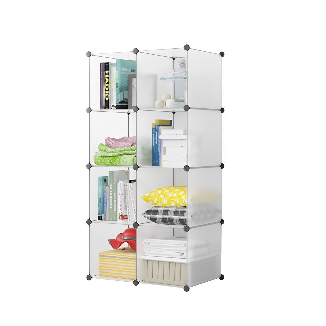 Buy SOGA 8-Cube Transparent Shelf Box Portable Cubby DIY Storage ...