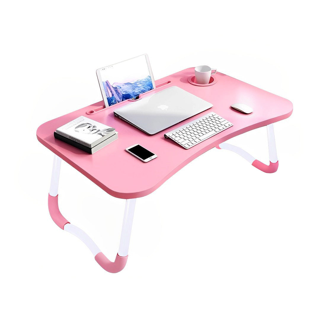 Buy SOGA Pink Portable Bed Table Adjustable Folding Mini Desk Notebook ...
