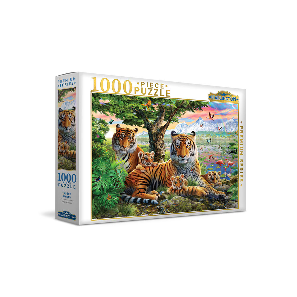 Buy 1000pc Harlington Jigsaw Puzzle Puzzle Hidden Tigers Kids Animal ...