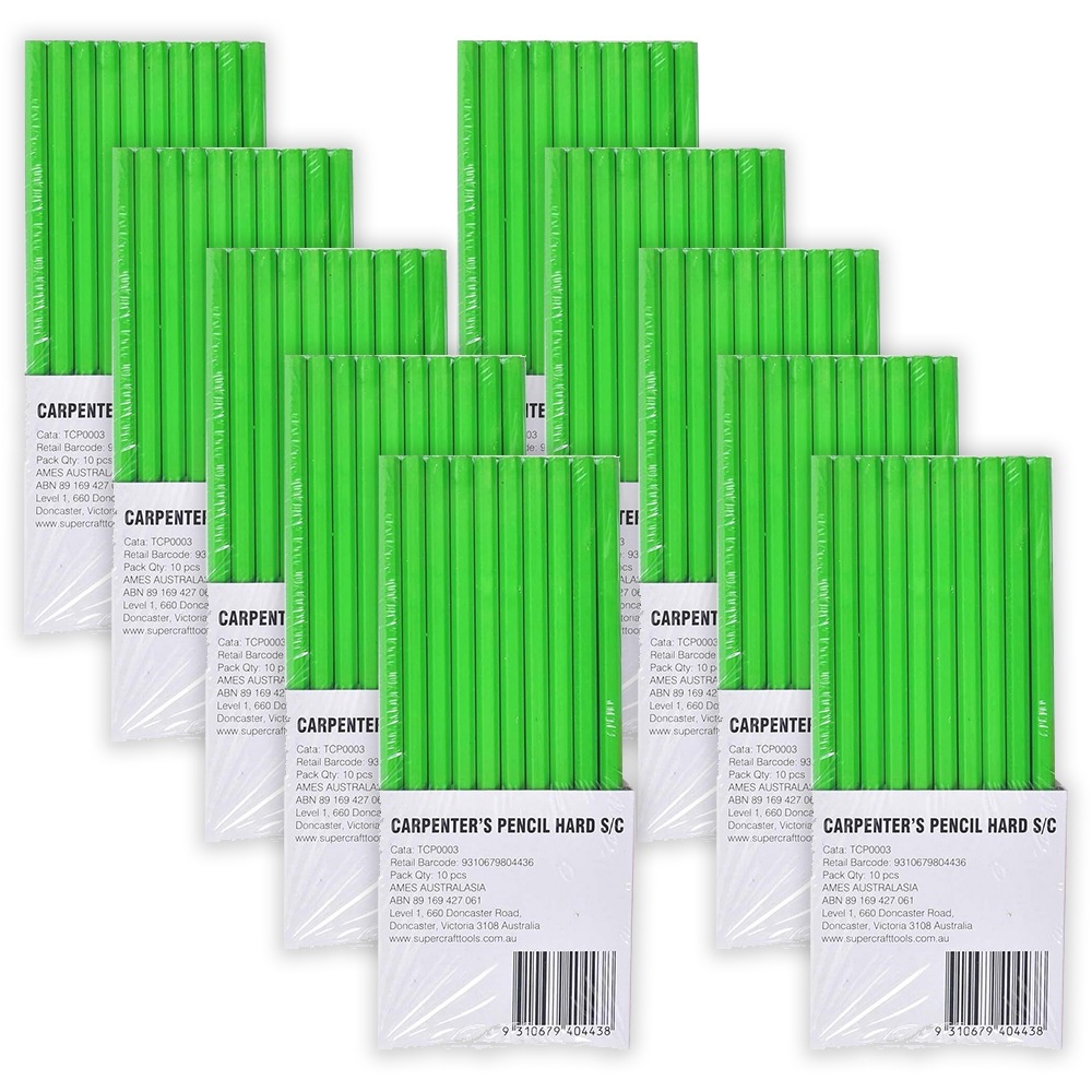 Buy 100pc Supercraft Carpenters/Builders Rectangular Marking Pencil ...