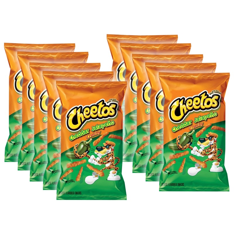 Buy 10pc Cheetos Jalapeno & Cheddar Cheese Flavoured Crunchy Chip/Snack ...