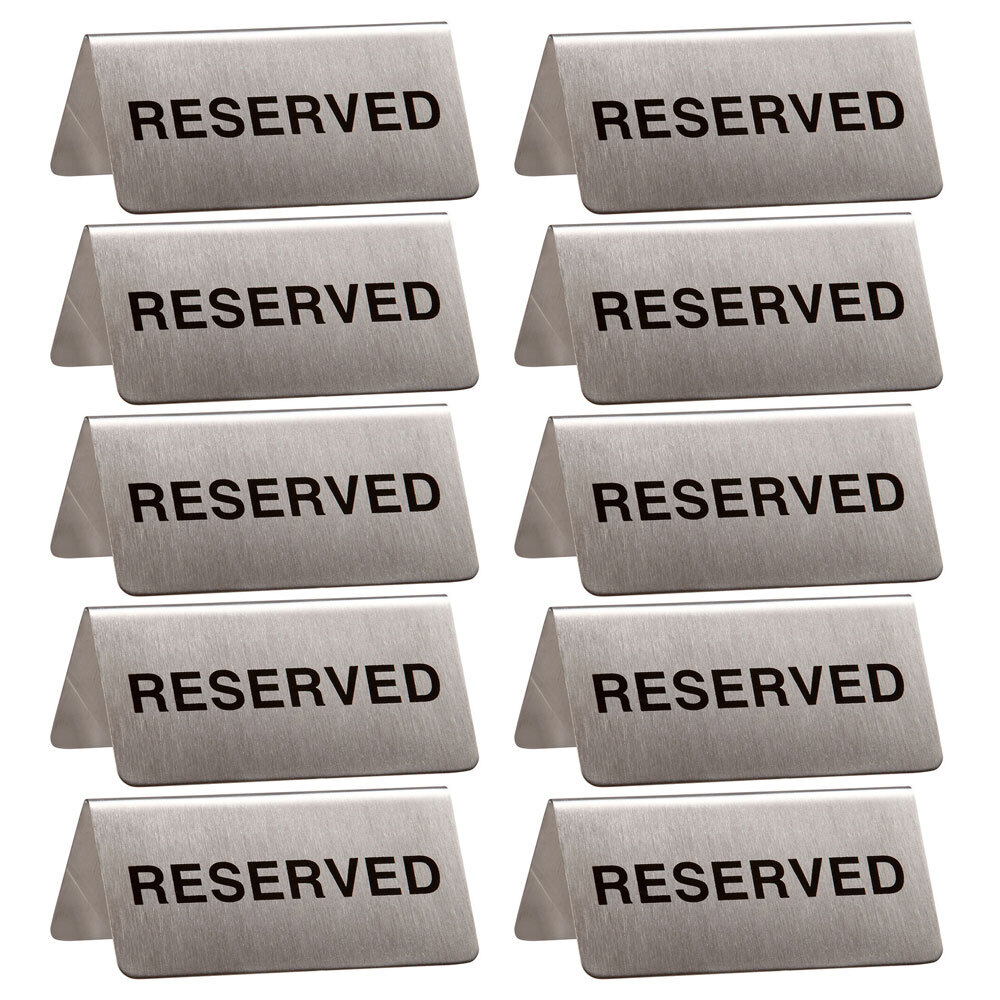 Buy 10pc Esselte Stainless Steel Reserved Table Signs f/ Venue ...