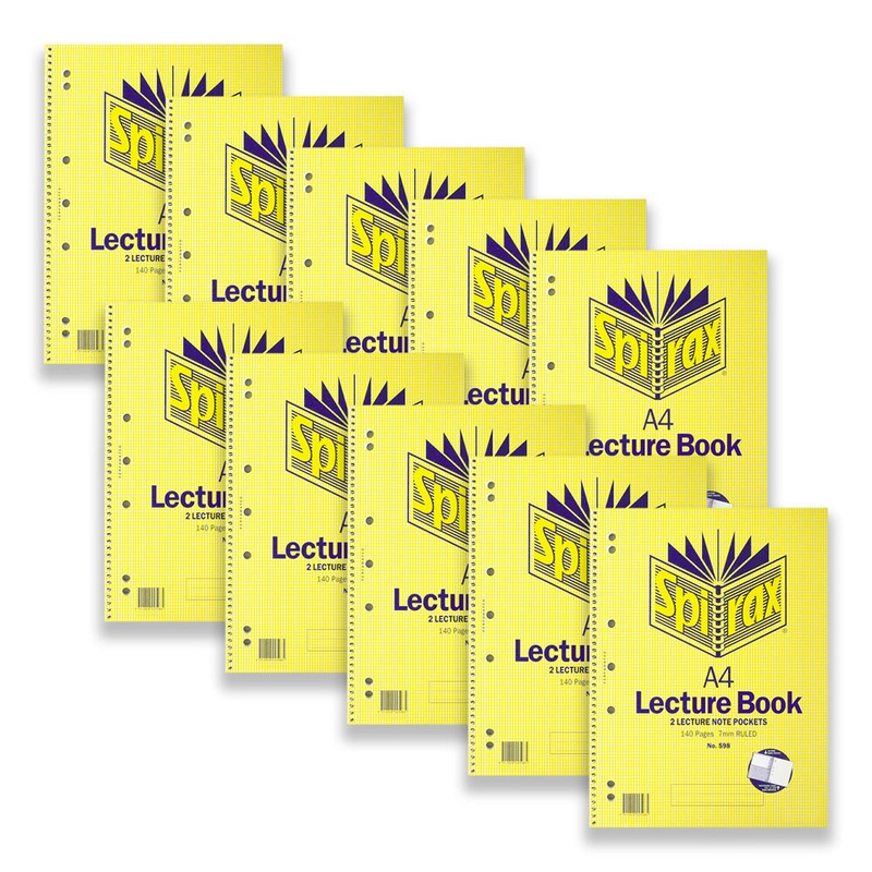 Buy 10pc Spirax 598 A4 Lecture Book Spiral Notebook Writing Stationery ...