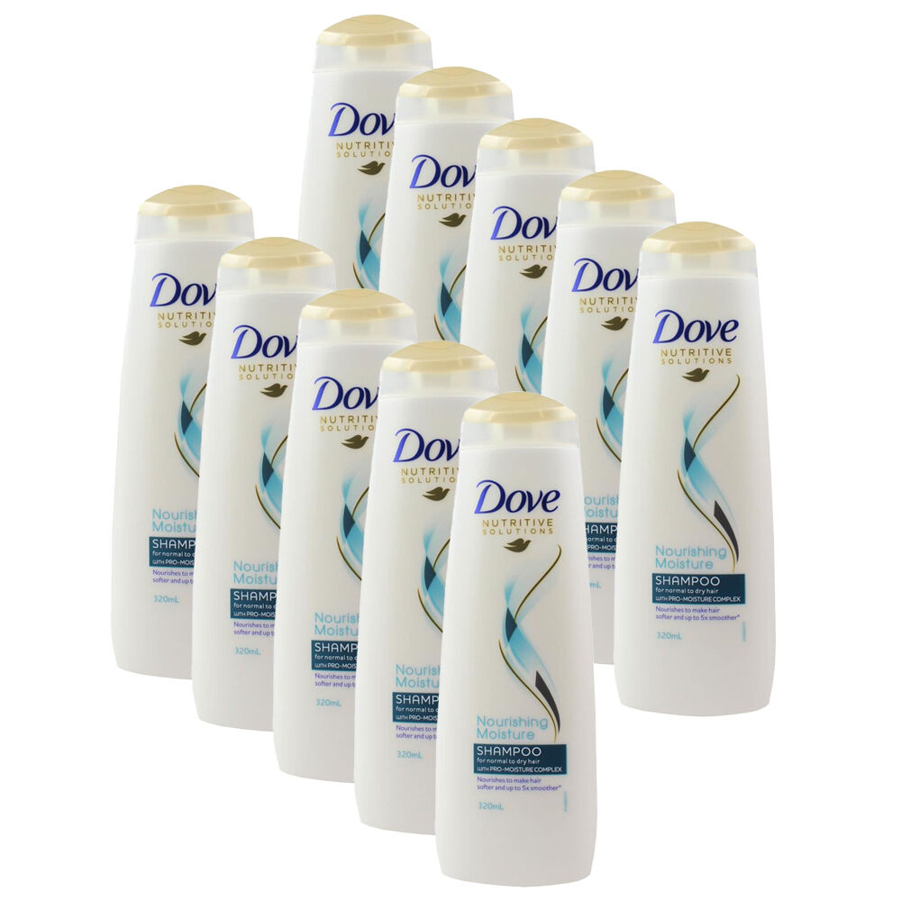 Buy 10PK Dove 320ml Shampoo Nourishing Moisture Daily Use For Normal ...