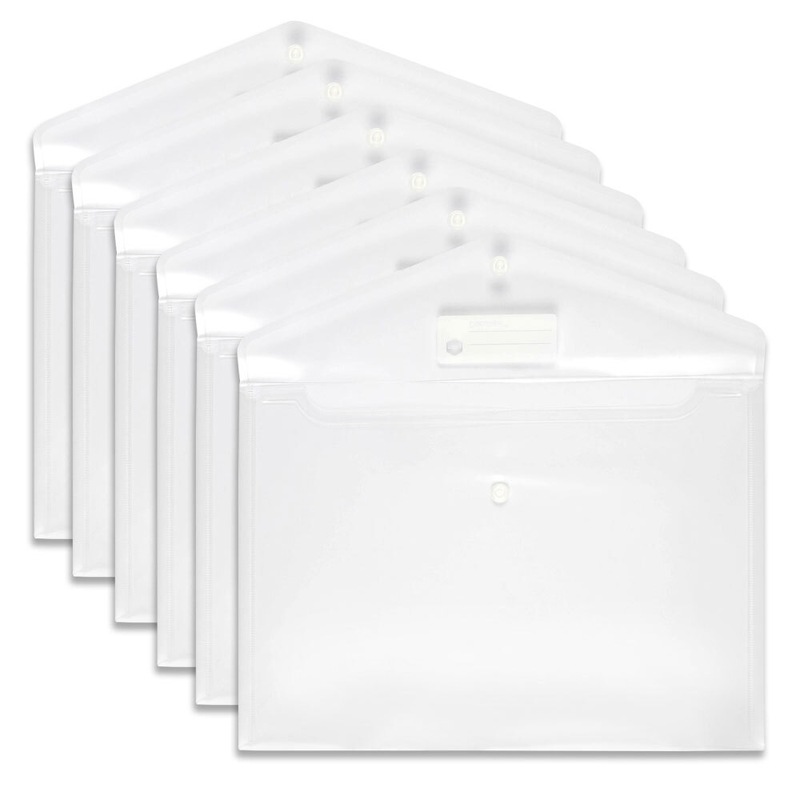 Buy 10PK Marbig Transparent Doculope Clip-Shut Folder A4 Paper Wallet ...