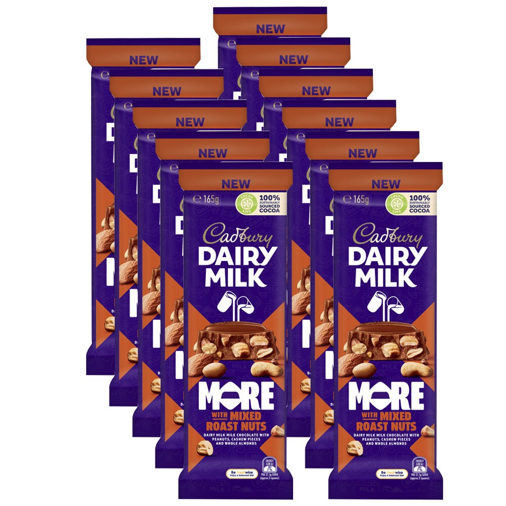 Buy 11pc Cadbury Dairy Milk Mixed Nuts 165g Chocolate Block ...